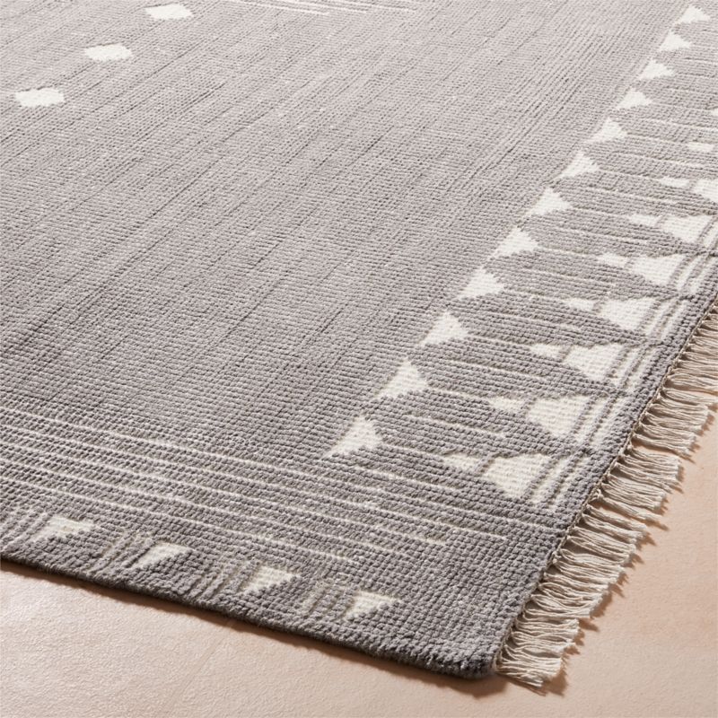 Saffioti Hand-Knotted Charcoal Grey New Zealand Wool Area Rug 8'x10 ...