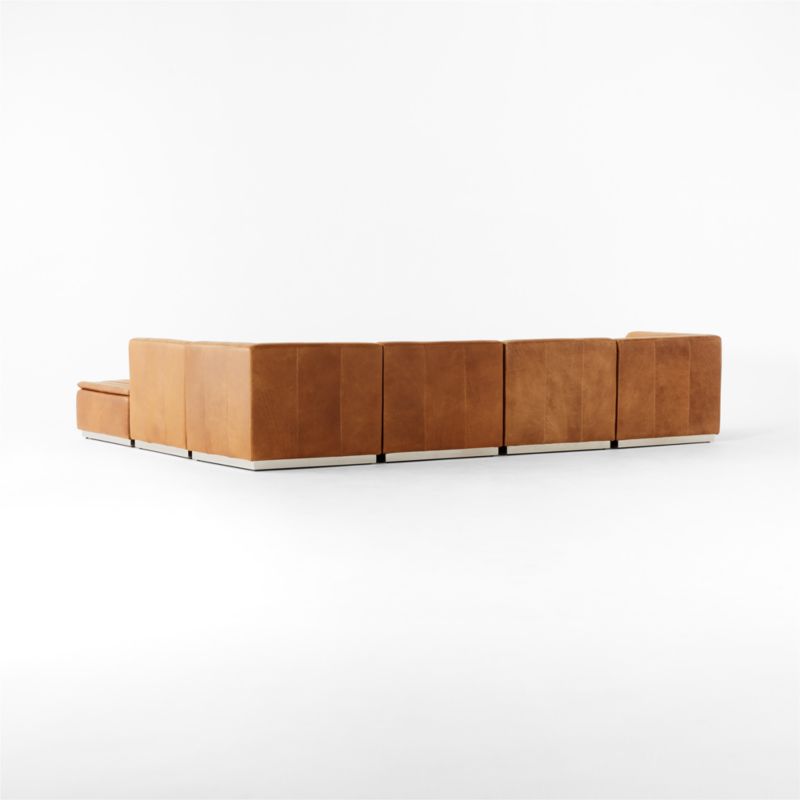 Salon Leather 6-Piece Sectional Sofa Bello Saddle | CB2 Canada