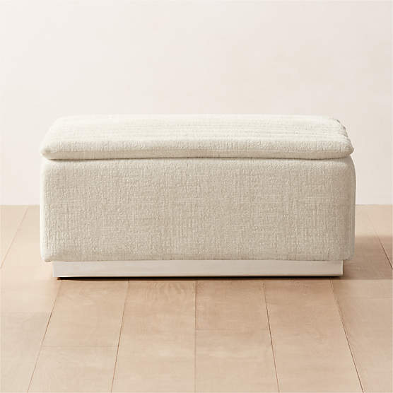 Natural Round Tufted Ottoman + Reviews | CB2