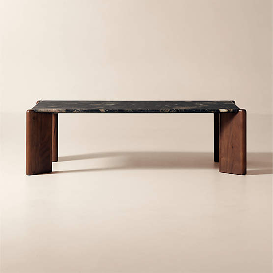Carve Modern Square Black Marble Side Table Medium + Reviews | CB2