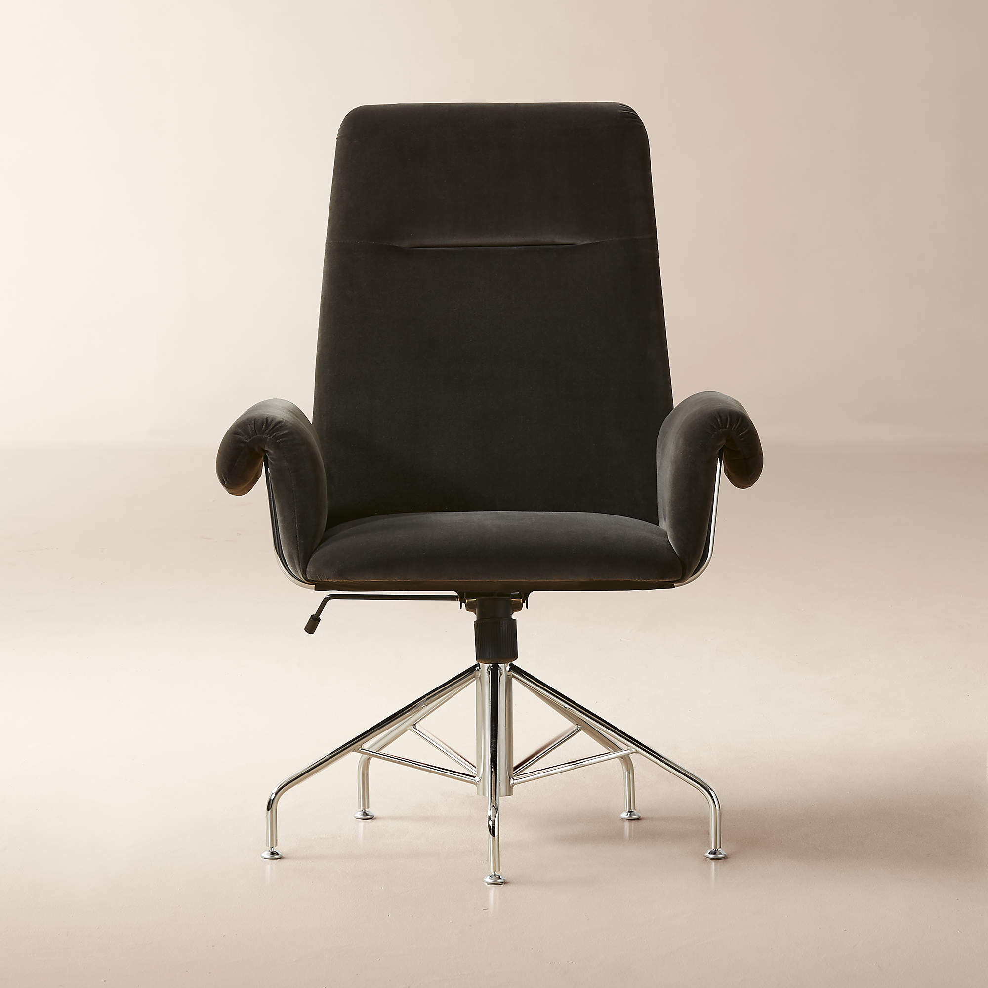 Saviti Black Velvet Office Chair | CB2