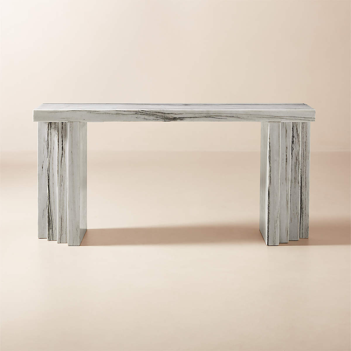 Scada White Marble Console Table | CB2