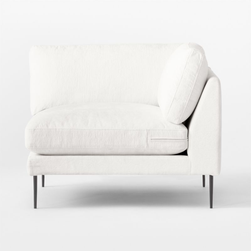 Scalino Corner Chair with Metal Legs Taylor Felt Grey | CB2