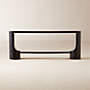 Scoop Black Marble and Oak Wood Console Table 71.5" + Reviews | CB2