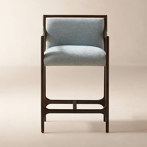 Lisette White Performance Fabric Counter Stool + Reviews | CB2 Canada