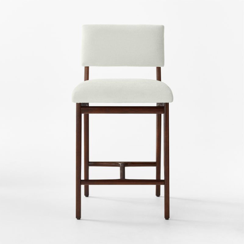 Selby White Upholstered Counter Stool Set of 2 + Reviews | CB2