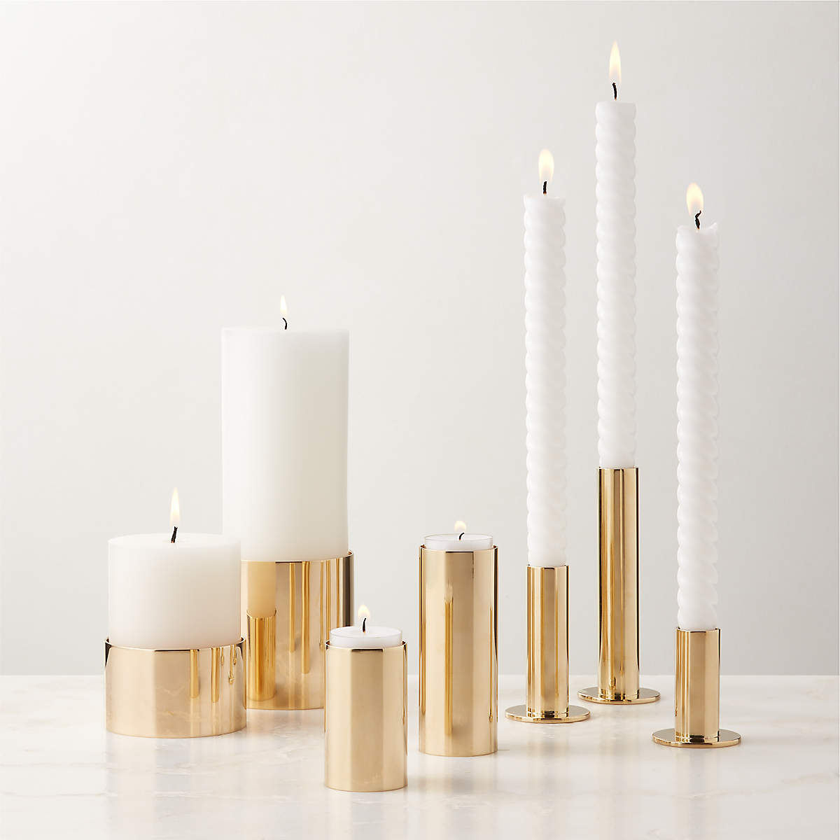Sembel Brass Candle Holders Set of 7 + Reviews | CB2