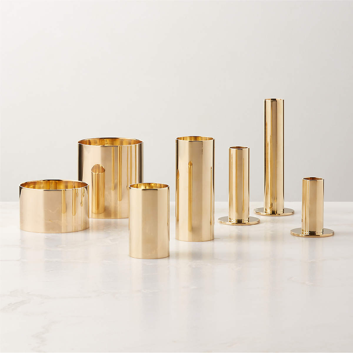 Sembel Brass Candle Holders Set of 7 | CB2