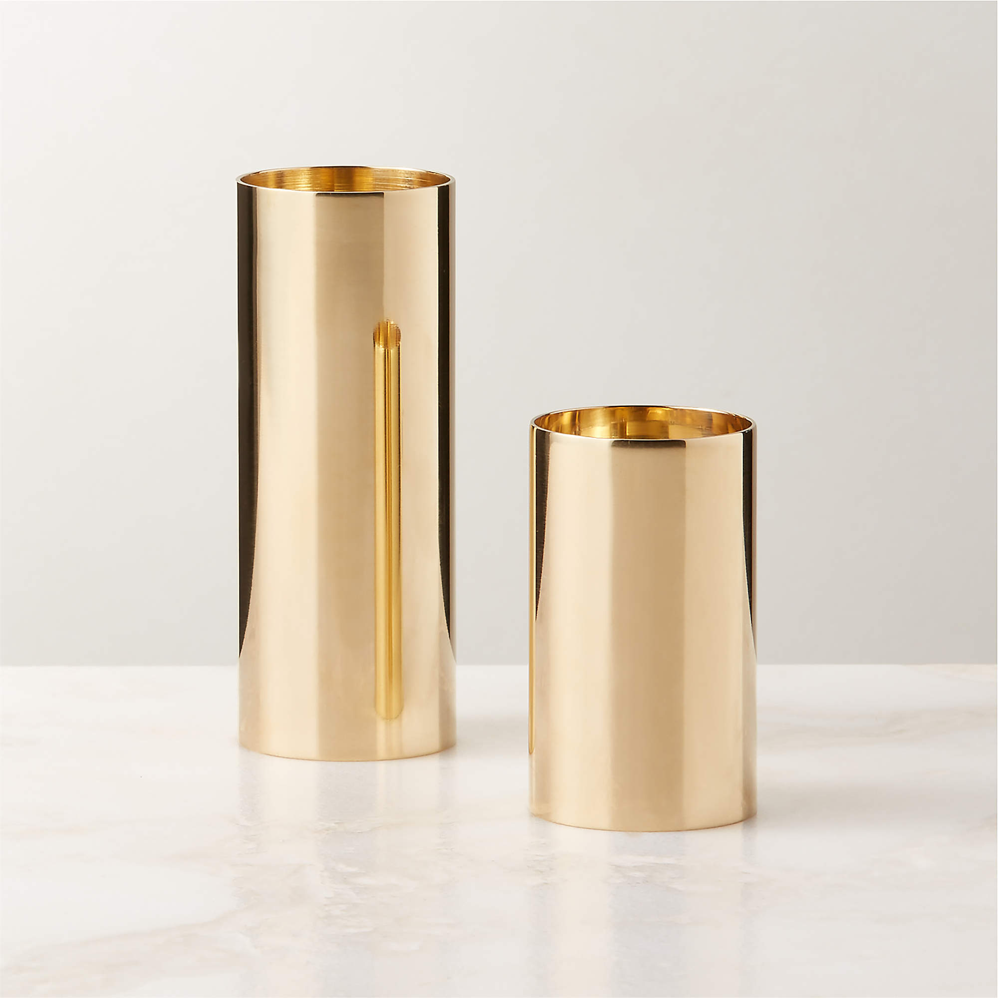 Sembel Brass Tealight Candle Holders Set of 2 | CB2 Canada
