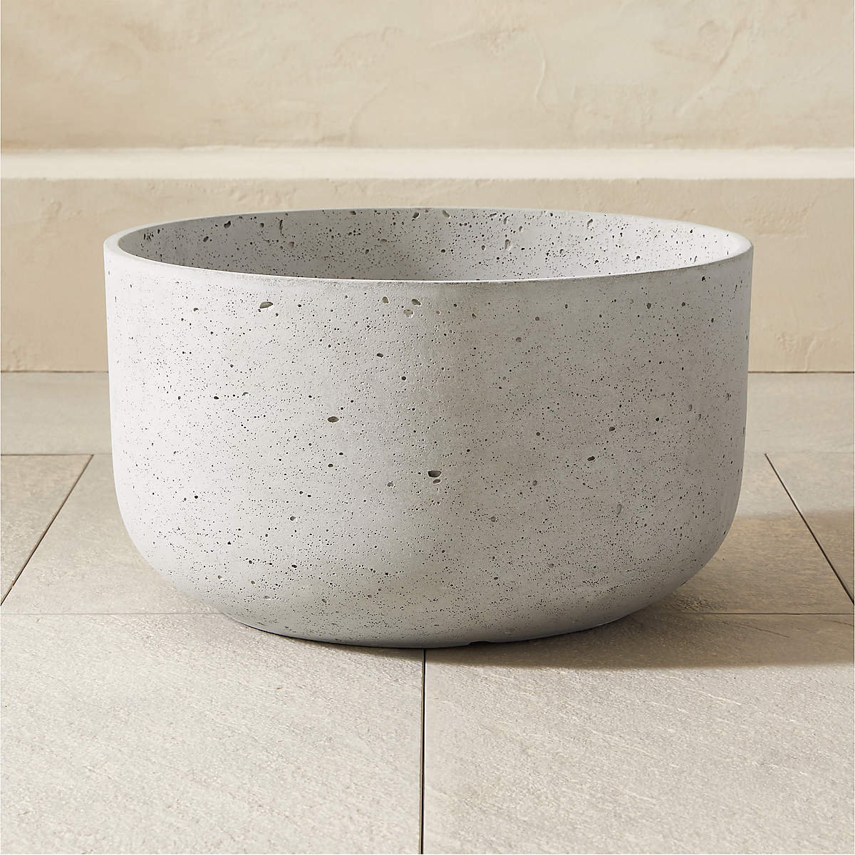 Seminyak Grey Cement Indoor/Outdoor Planter Low + Reviews | CB2 Canada