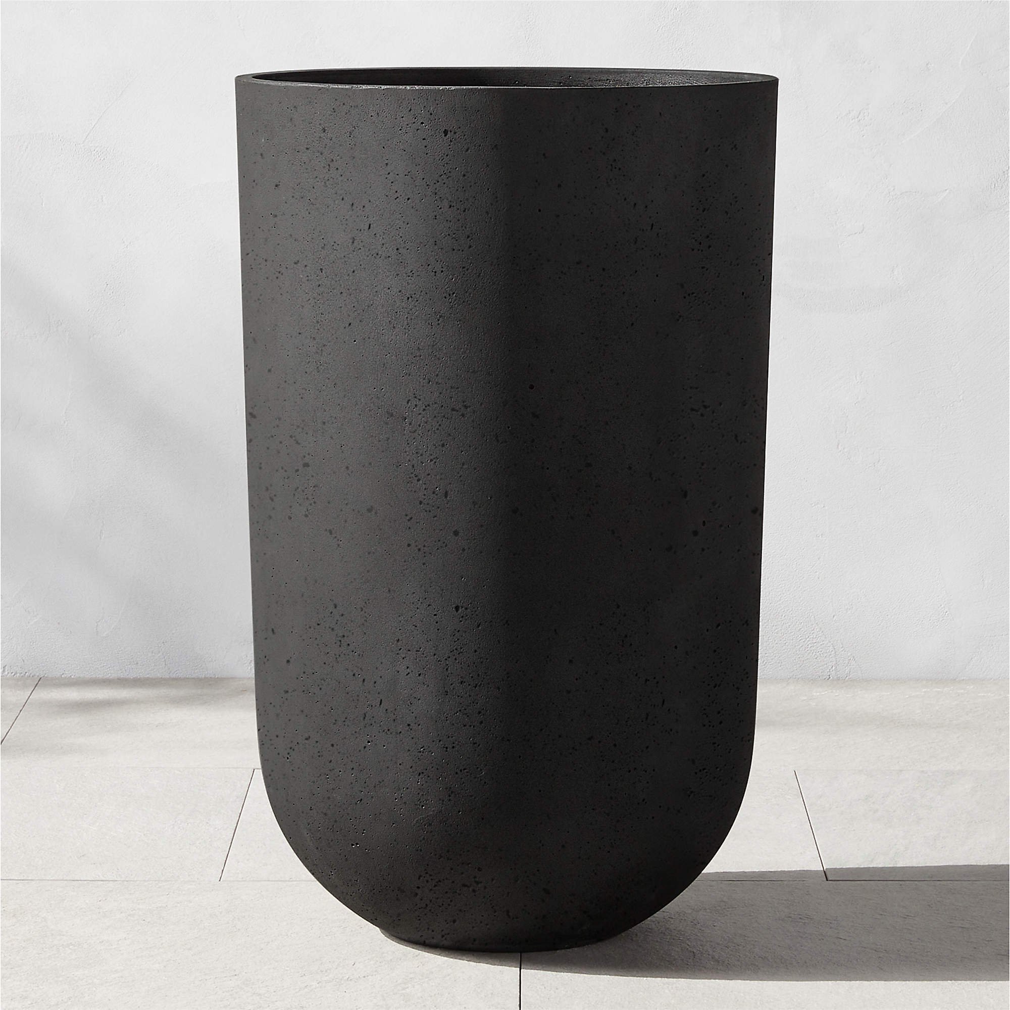 Seminyak Modern Black Cement Outdoor Planter Extra-Large + Reviews | CB2