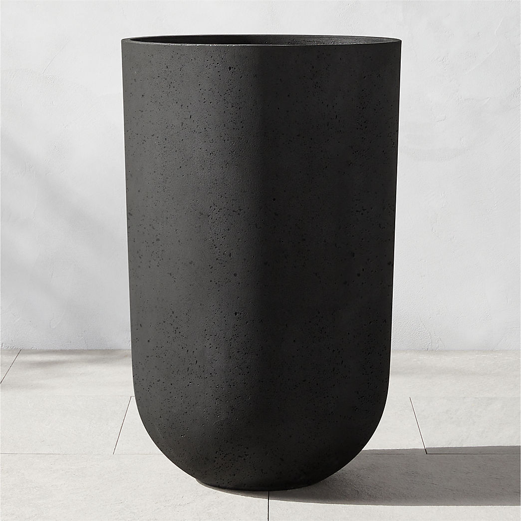 Modern Black Outdoor Planters | CB2
