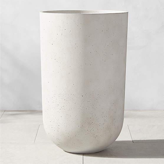Belly Modern Grey Stone Outdoor Planter XXL + Reviews | CB2