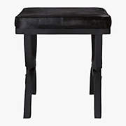 Serpette Black Cowhide Stool | CB2 Canada