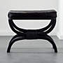 Serpette Black Cowhide Stool | CB2 Canada