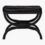 Serpette Black Cowhide Stool | CB2 Canada