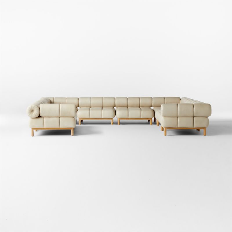 Sevigne 8-Piece Modular U-Shaped Bone Leather Sectional Sofa by goop ...