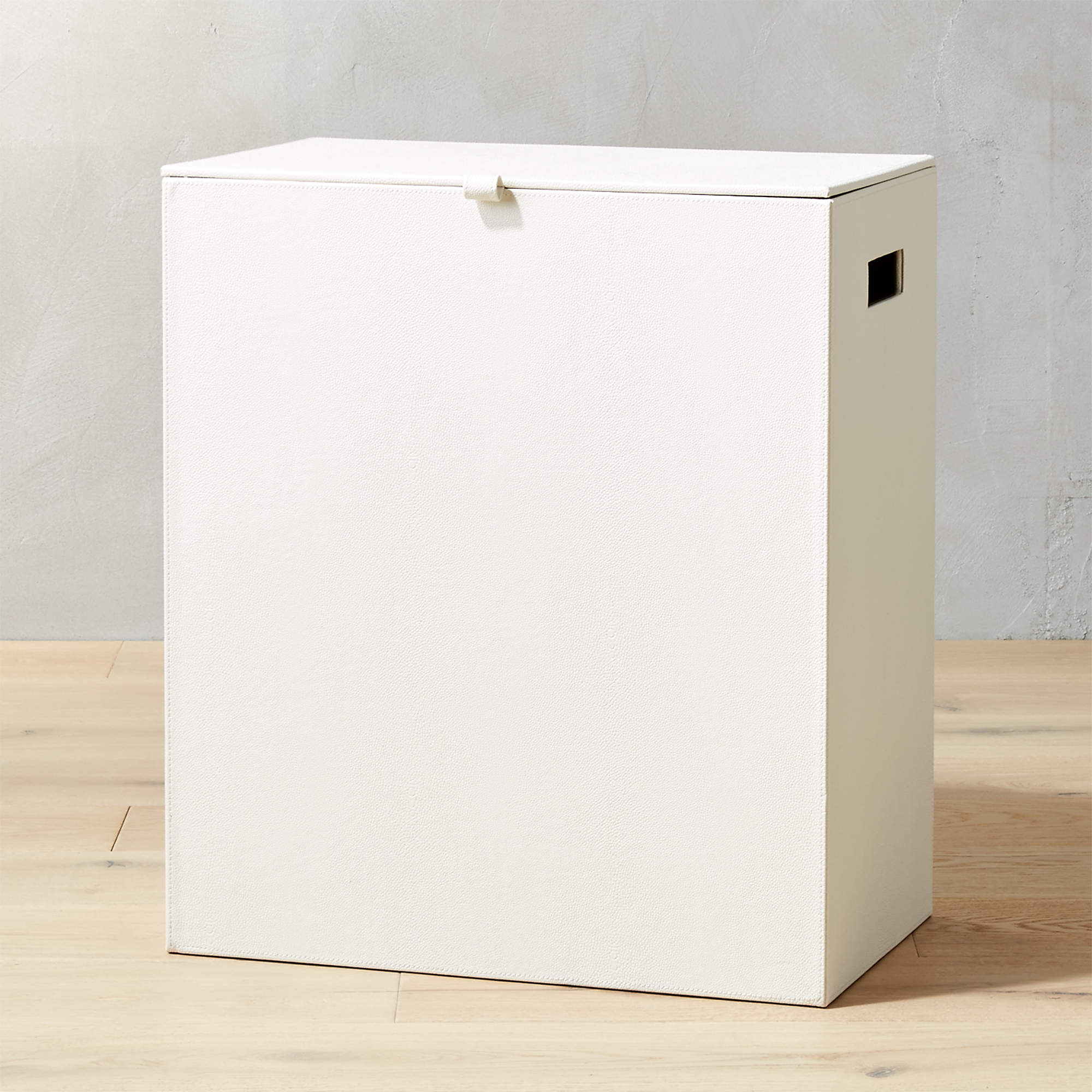 Shagreen Ivory Laundry Hamper + Reviews | CB2