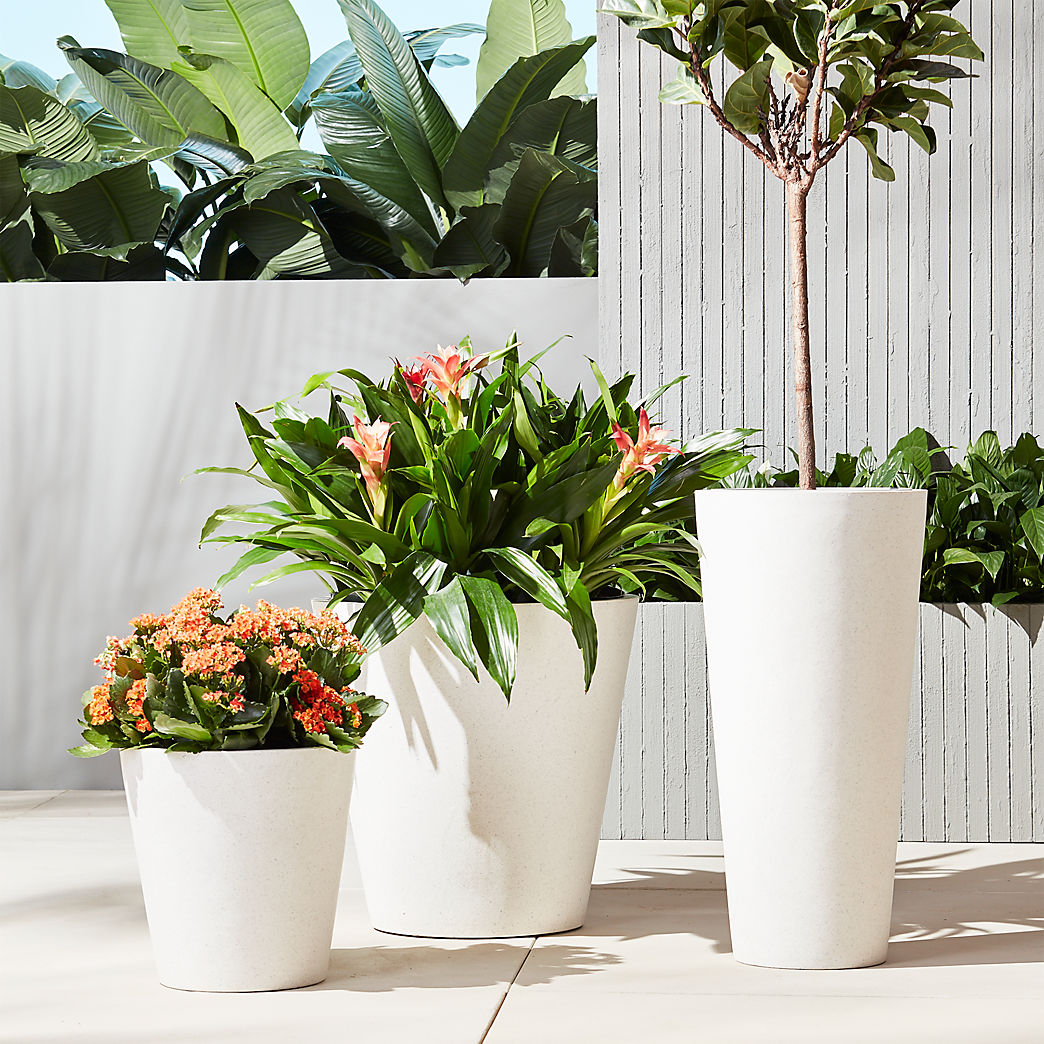 Modern White Outdoor Planters, Plant Pots and Planter Bowls | CB2