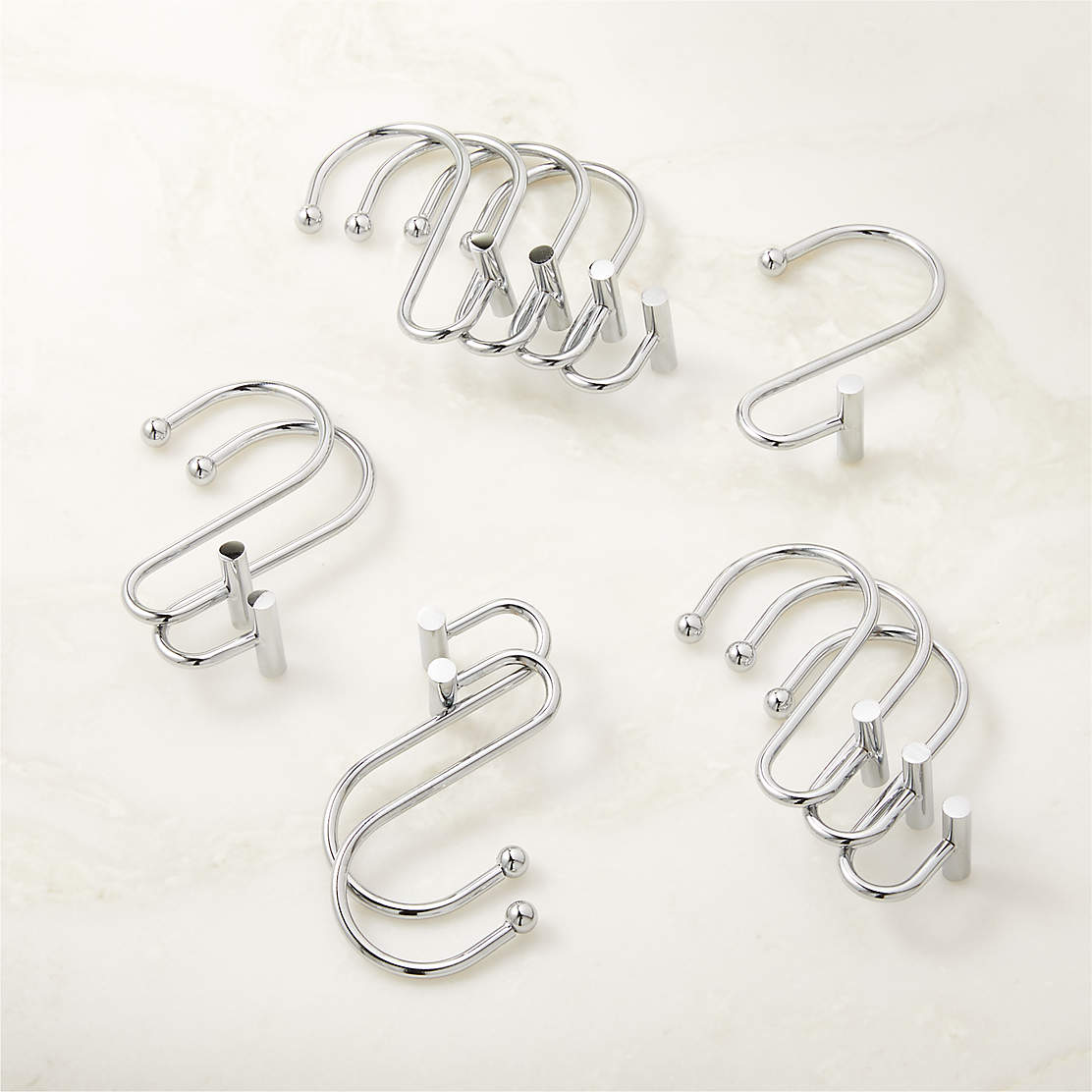 Modern Black Shower Rings Set of 12 + Reviews | CB2