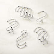 Modern Chrome Shower Rings Set of 12 + Reviews | CB2