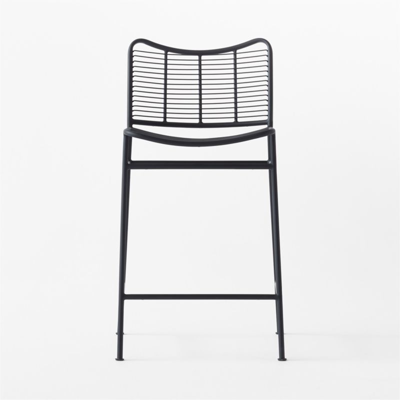 Sigma Black Metal Dining Counter Stool | CB2