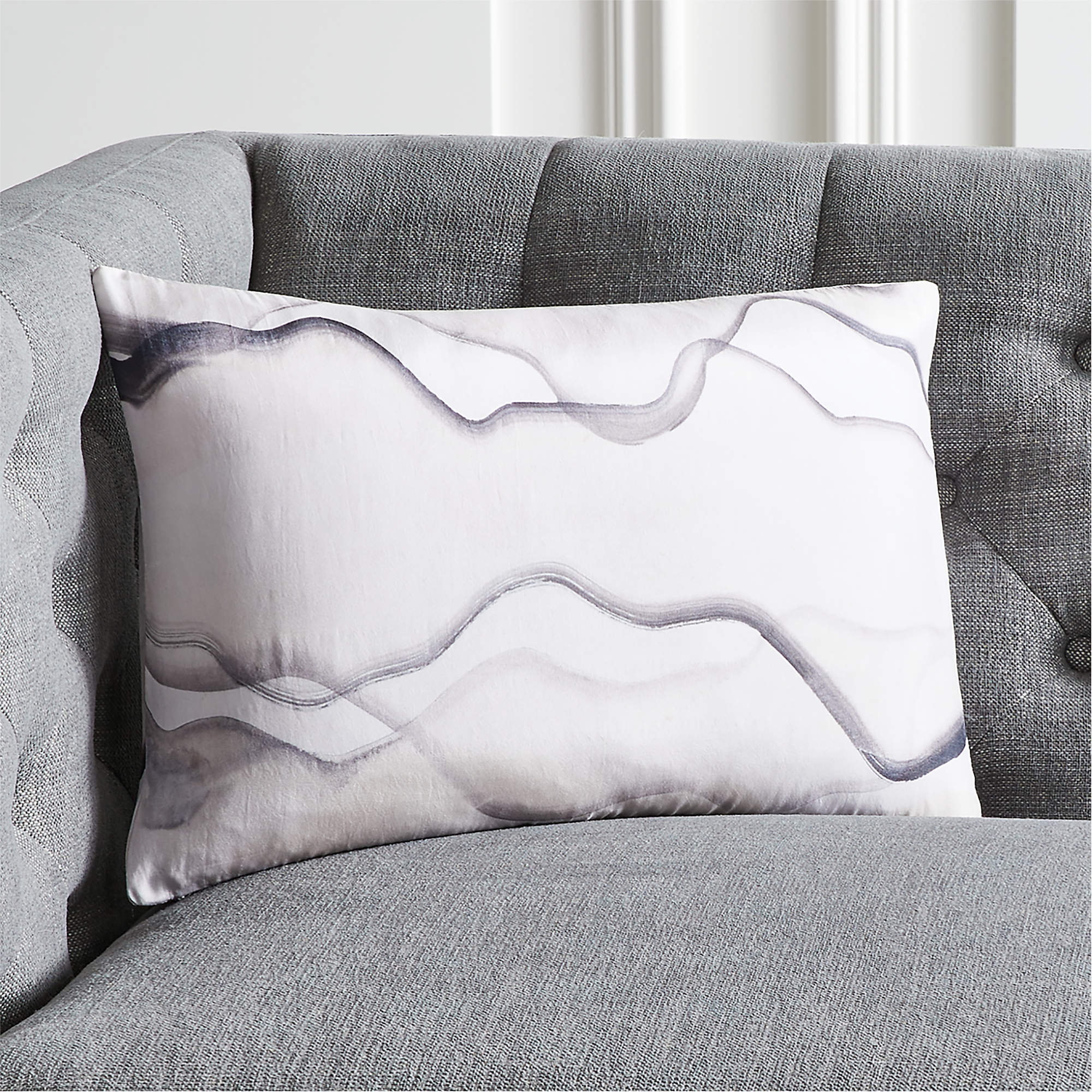 18"x12" Skylar Modern Throw Pillow with Feather-Down Insert | CB2
