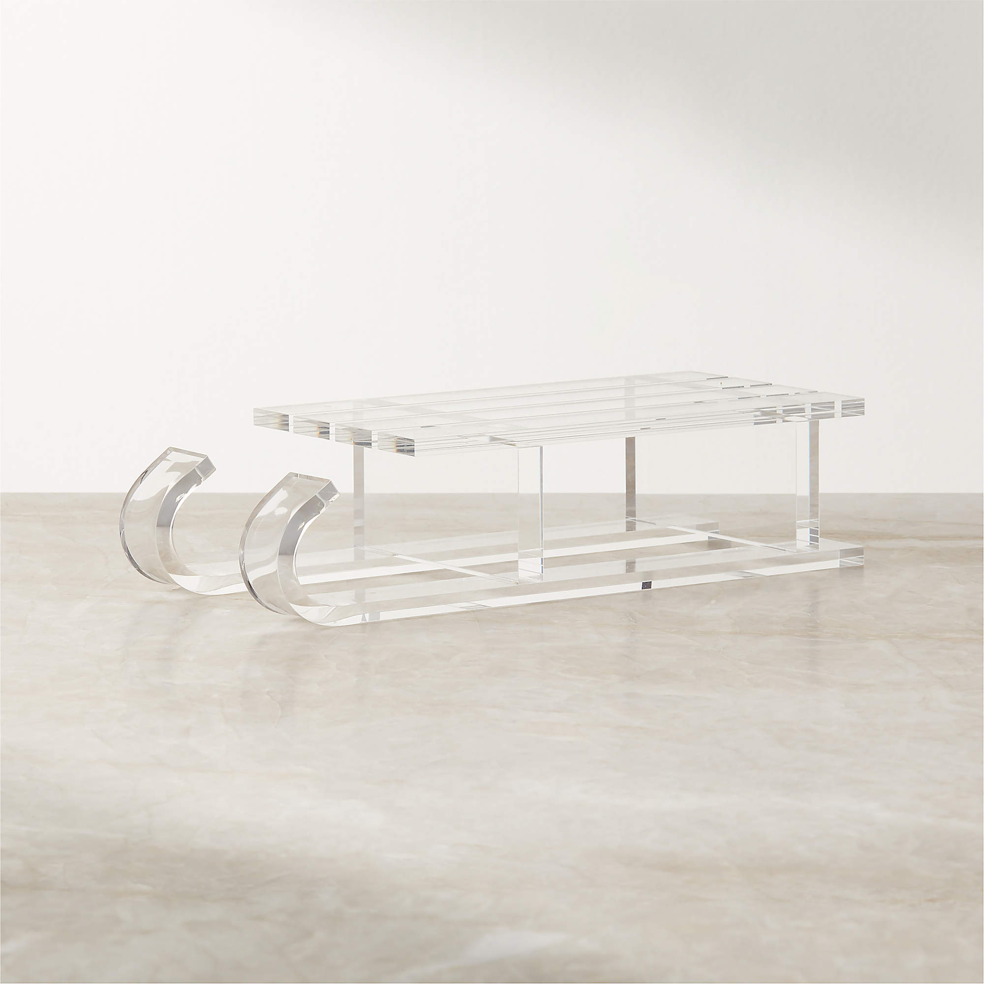 Slope Clear Acrylic Decorative Sleigh + Reviews | CB2