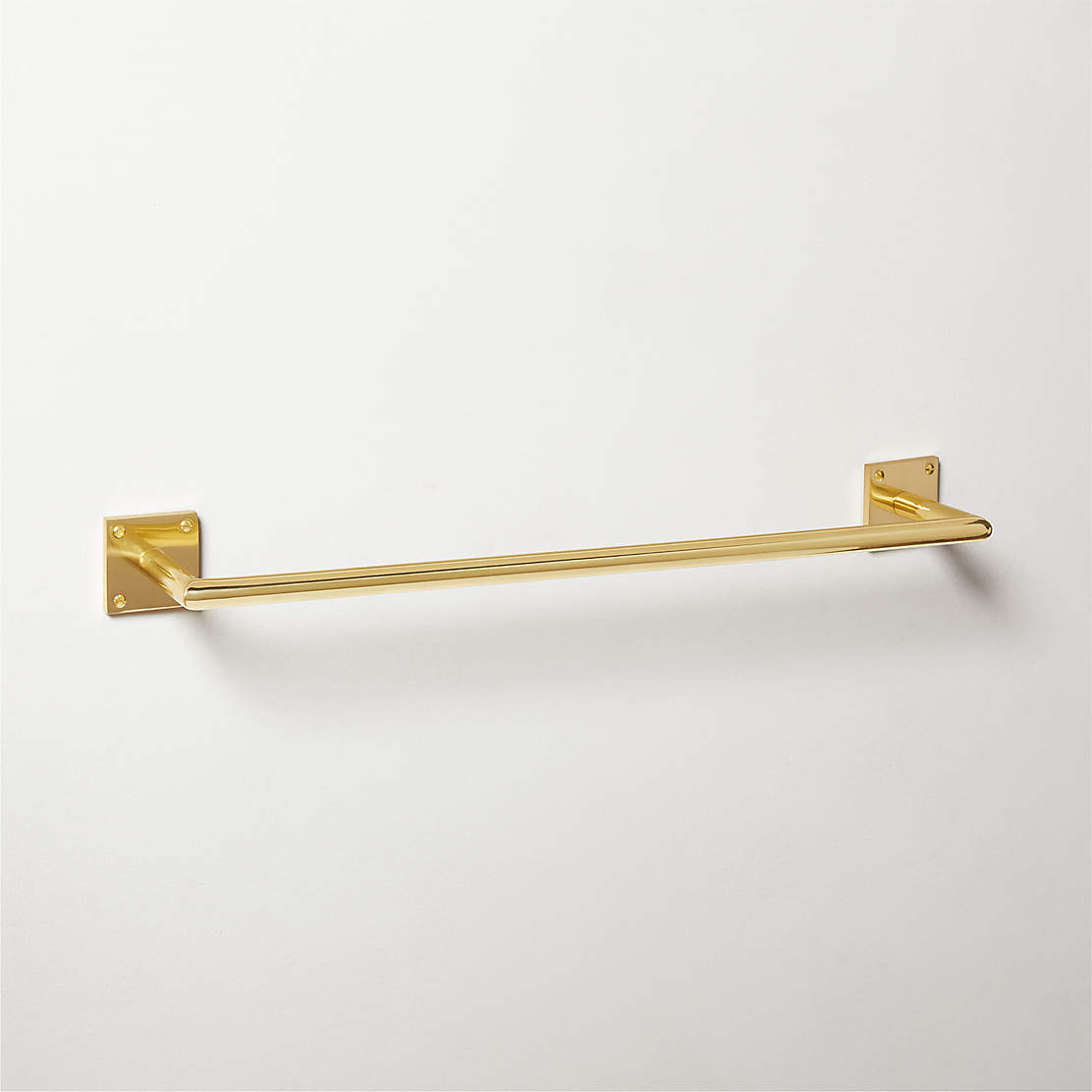 Boule-Inspired Polished Brass Towel Bar 18" + Reviews | CB2 Canada