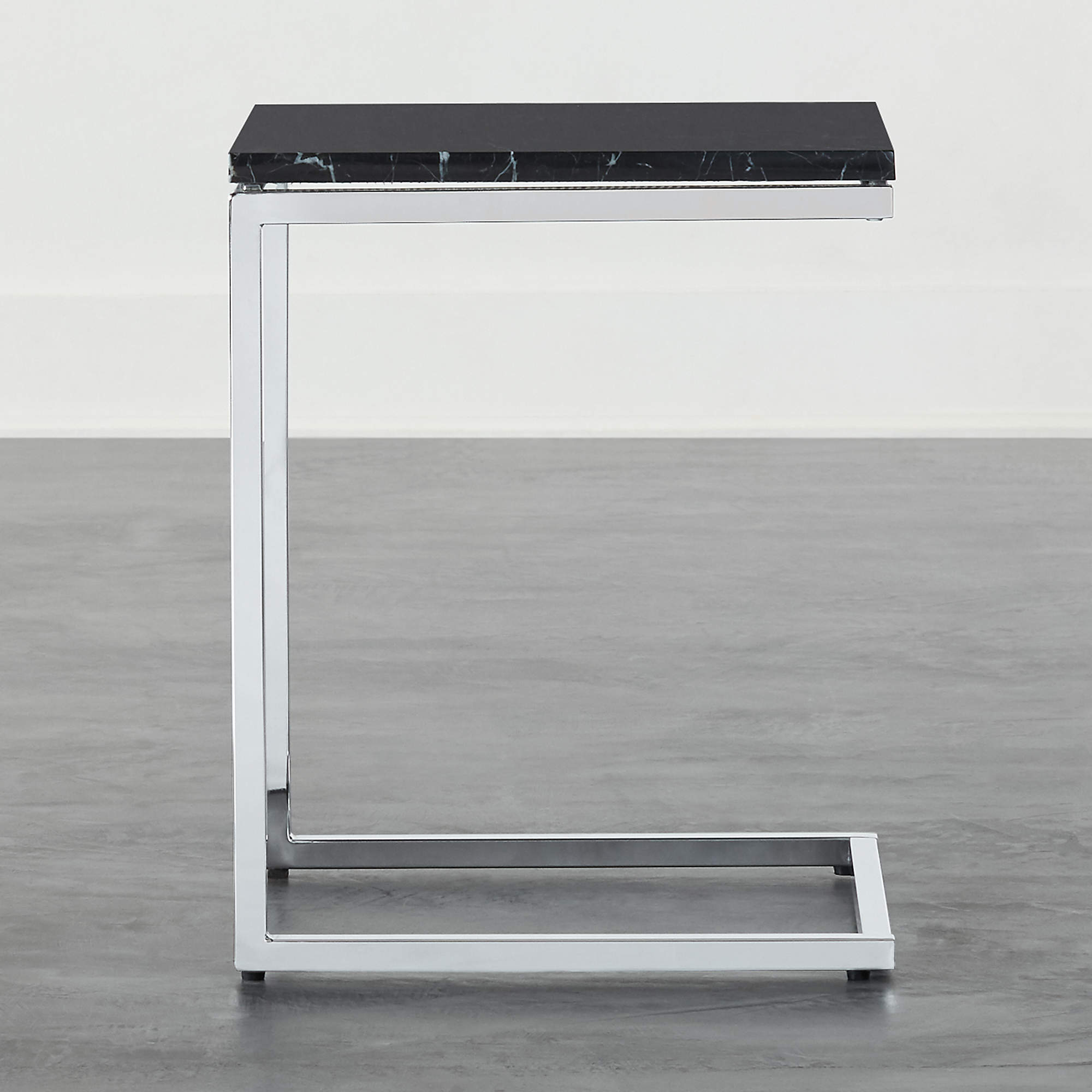 Smart Chrome C Table with Black Marble Top + Reviews | CB2