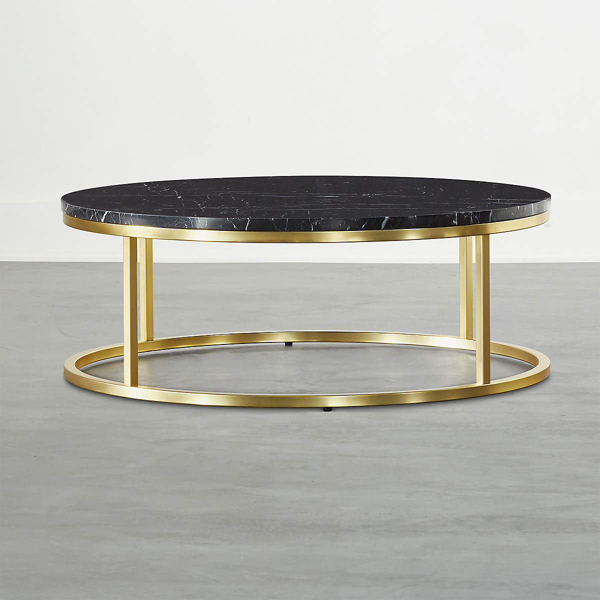 Smart Brass Coffee Table with Black Marble Top + Reviews | CB2
