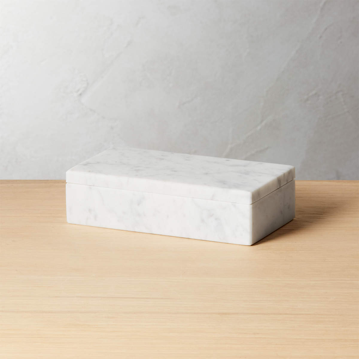 Large White Marble Box + Reviews | CB2