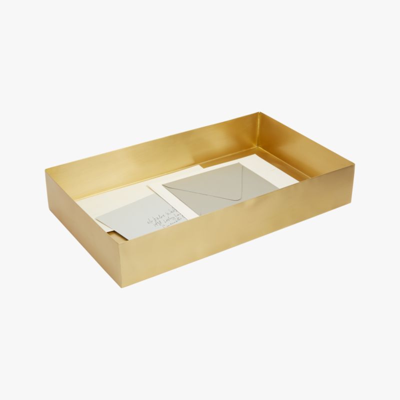 Solid Brass Letter Tray | CB2