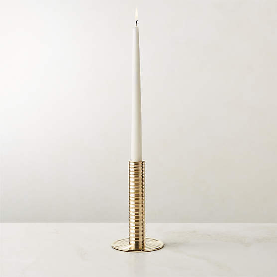 Spencer Brass Taper Candle Holder Set of 3 + Reviews | CB2