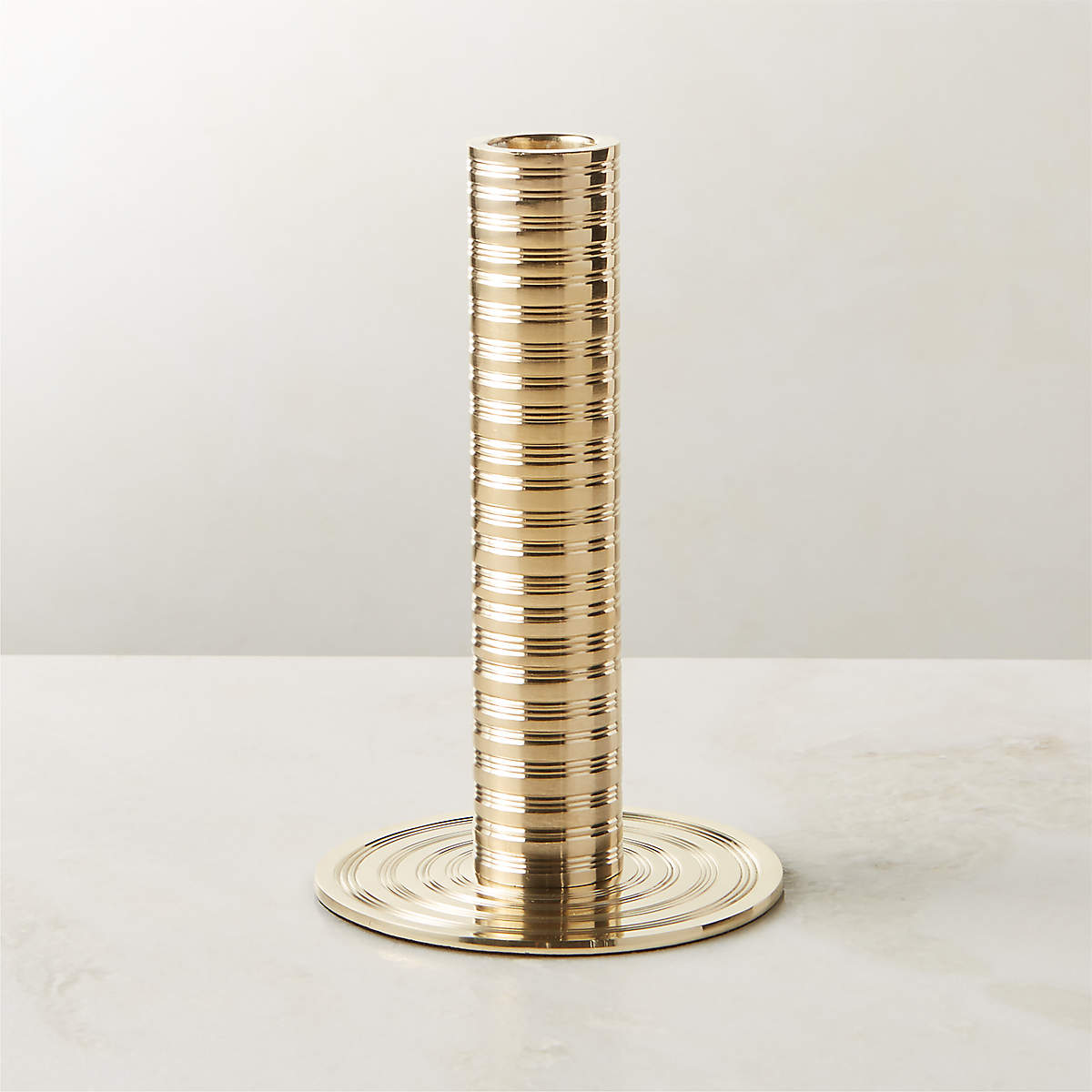 Spencer Brass Taper Candle Holder Medium | CB2