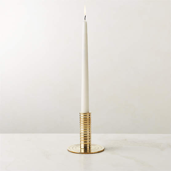 Spencer Brass Taper Candle Holder Set of 3 + Reviews | CB2