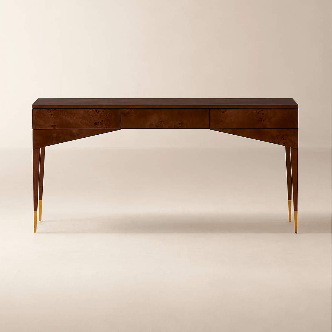 Tuske Brown Wood Desk + Reviews | CB2