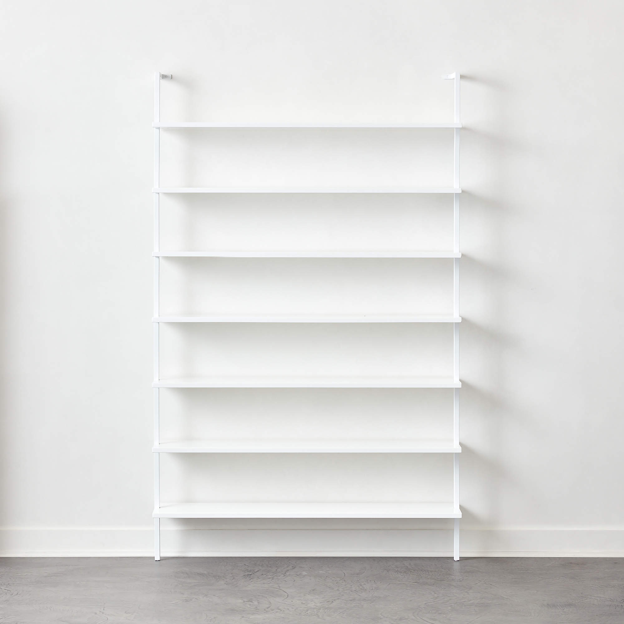 Stairway Wide White Wall-Mounted Bookcase - 96" Height | CB2 Canada