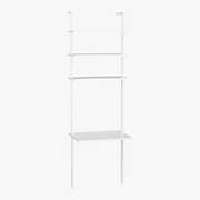 Stairway Modern White Wall Mount Desk with Shelves 96'' | CB2