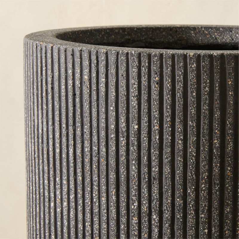 Stari Light Grey Indoor/Outdoor Small Planter with Saucer | CB2 Canada