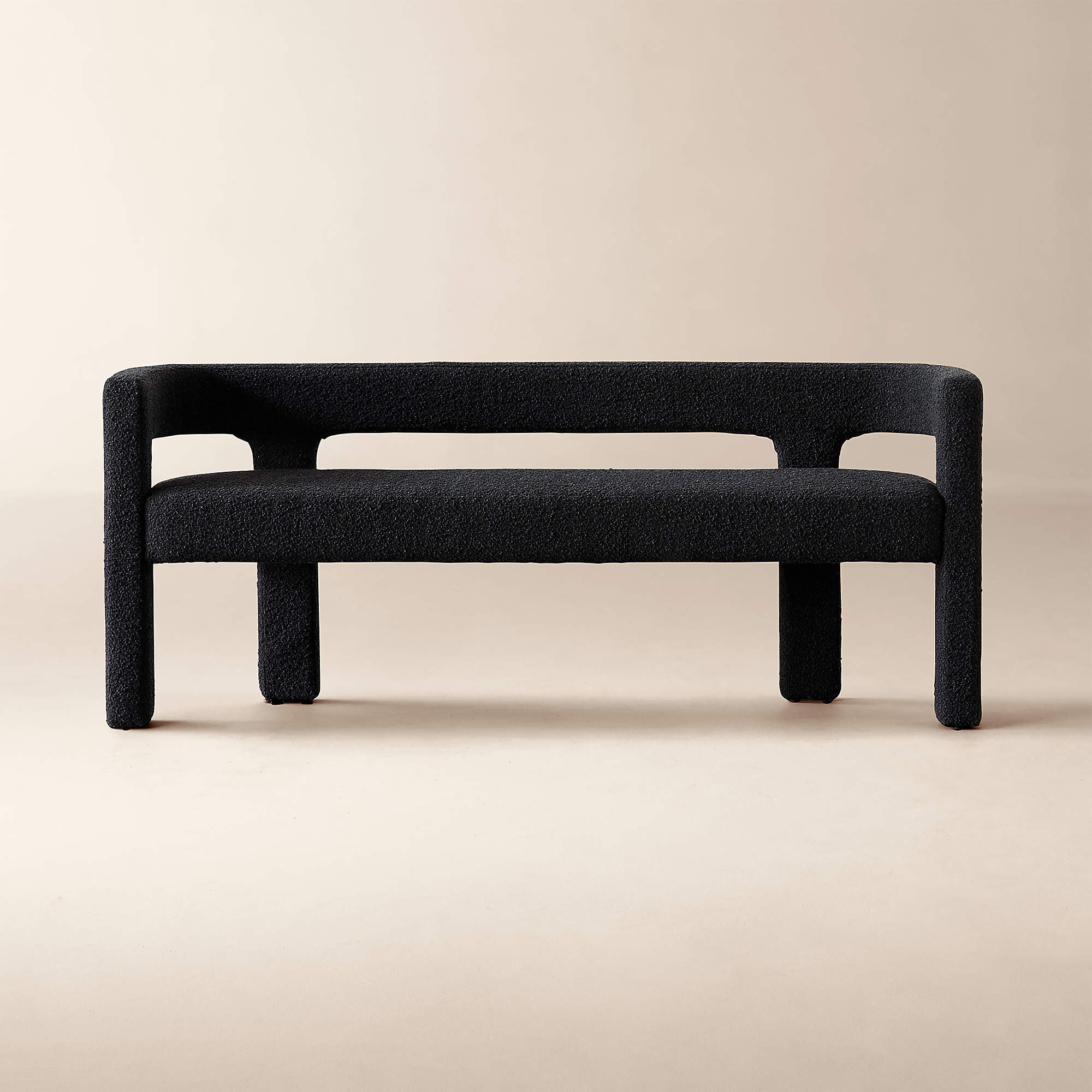 Stature 67" Black Boucle Bench + Reviews | CB2 Canada