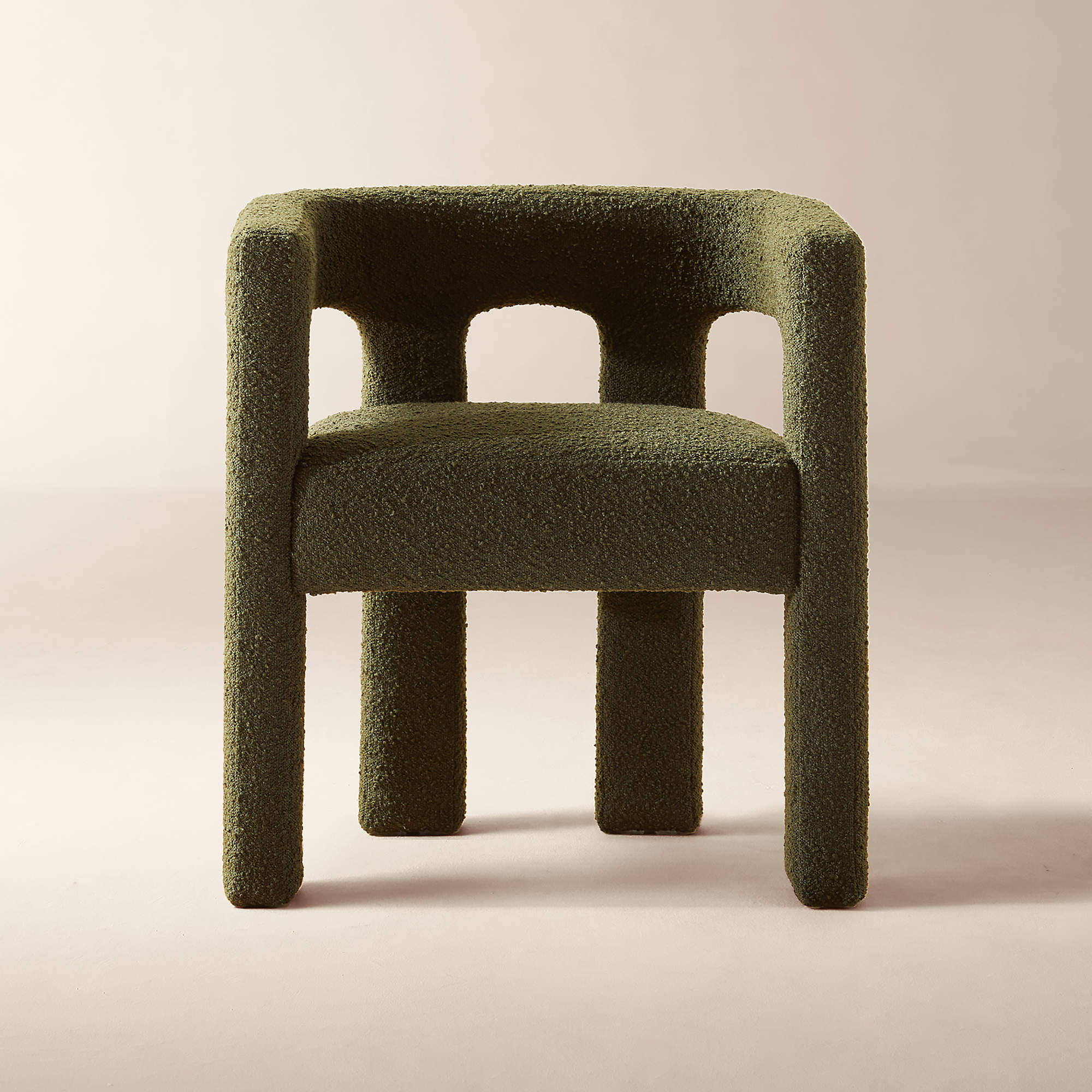 Stature Green Boucle Dining Armchair Set of 4 + Reviews | CB2