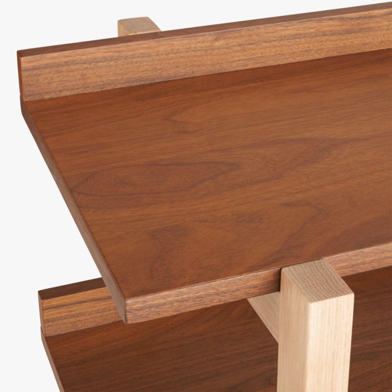Stax Modern Brown Wood Console Table + Reviews | CB2