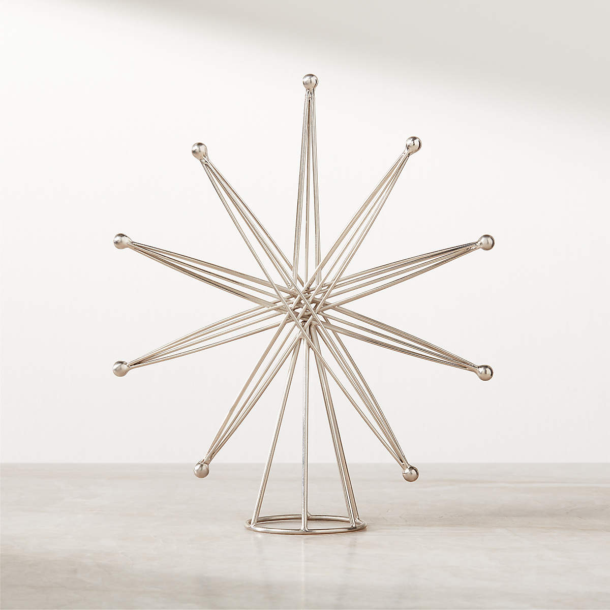 Stellar Silver Metal Star Christmas Tree Topper | CB2