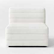 Strato Channeled Ivory Performance Fabric Armless Chair | CB2 Canada