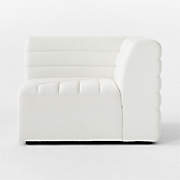 Strato Channeled Ivory Performance Fabric Corner Chair | CB2 Canada