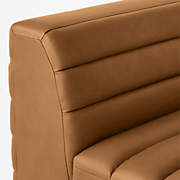 Strato Channeled Brown Leather Armless Chair | CB2 Canada