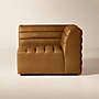 Strato Channeled Brown Leather Corner Chair | CB2