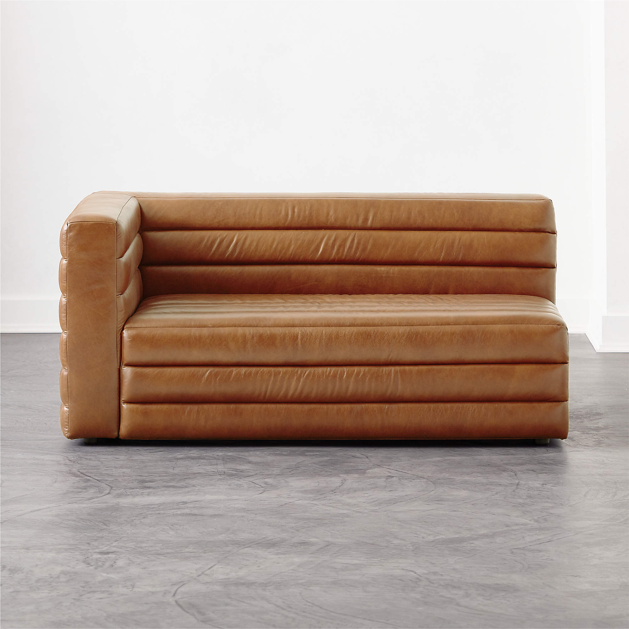 Strato Leather Left Arm Sofa + Reviews | CB2