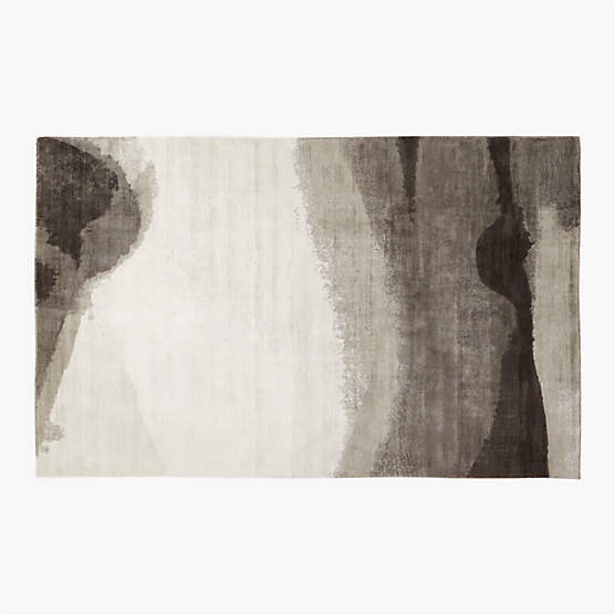 Lavish Modern Black Floral Wool Area Rug 5'x8' + Reviews | CB2 Canada